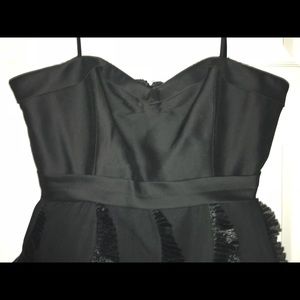 BCBGMaxAzria | Dresses | Black Ruffled Evening Dress Nwt | Poshmark